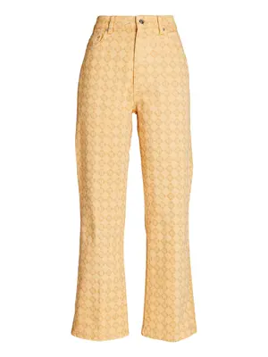 Nanushka Logo-print Kick-flare Jeans - Sand