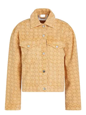 Nanushka Printed Denim Jacket - Sand