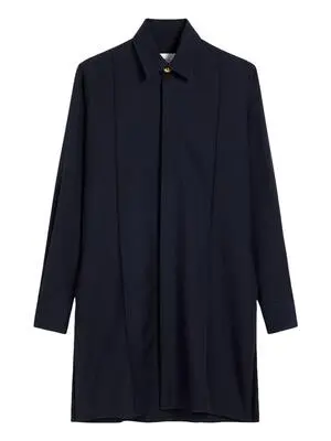 AMI Pintuck Long-sleeve Virgin-wool Shirt