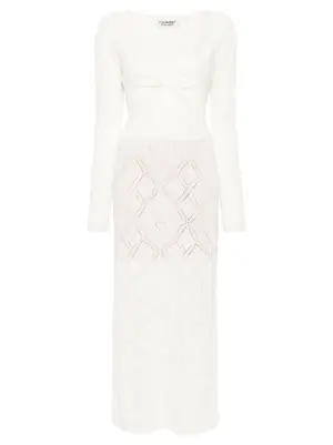 TWINSET Pointelle-knit Maxi Dress - White