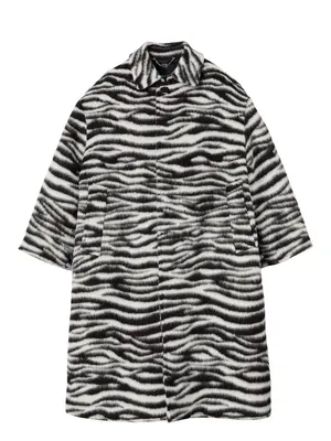 Marc Jacobs The Zebra Brushed Coat - Black