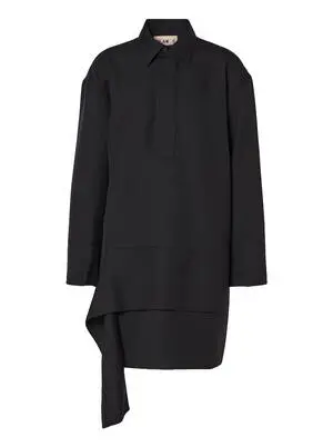 Plan C Wool-blend Mini Dress - Black