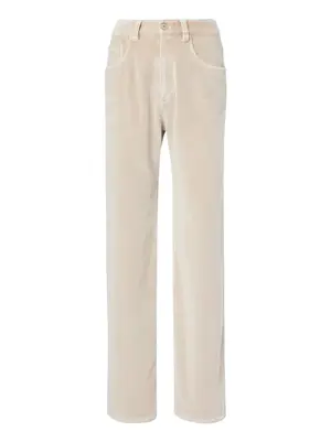 Brunello Cucinelli Wide-leg Cotton Pants - Beige