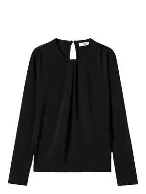 TWINSET Drape-detailing Jersey Blouse - Black