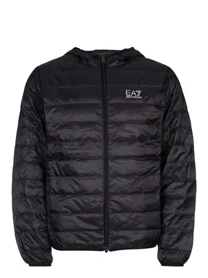 Emporio Armani Logo-print Padded Jacket - Black