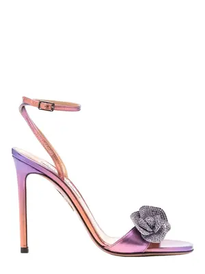 AQUAZZURA 105mm Crystal Orchid Sandals - Purple