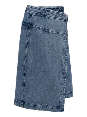 3.1 Phillip Lim Wrap-front Denim Skirt - Blue