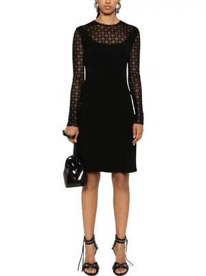 Givenchy 4g Flocked Midi Dress - Black