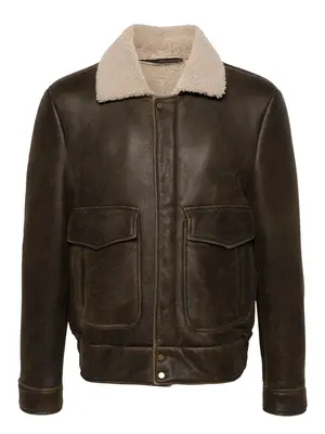 SALVATORE SANTORO Salvatore Santoro Logo-Appliqué Shearling Jacket