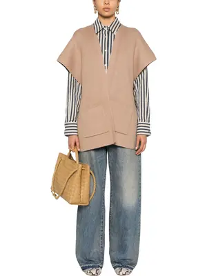 TWINSET Logo-embroidered Poncho - Neutrals