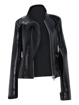 COURREGES Motorcycle Vinyl Jacket - Black