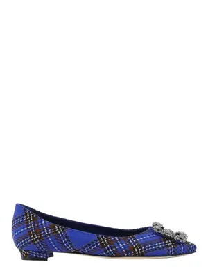 Manolo Blahnik Hangisi Ballerina Shoes - Blue