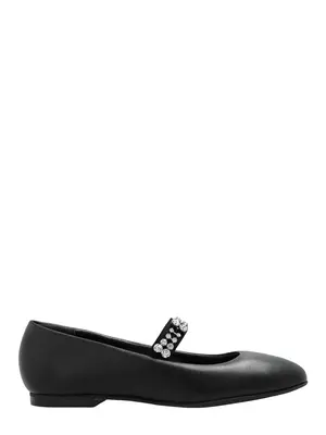 Casadei Crystal-embellished Ballerina Shoes - Black
