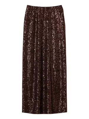 TWINSET Sequin-embellished Maxi Skirt - Brown