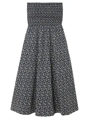 Veronica Beard Cornelia Strapless Midi Dress - Blue