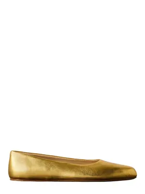 Gabriela Hearst Andre Metallic Leather Ballet Flats - Gold