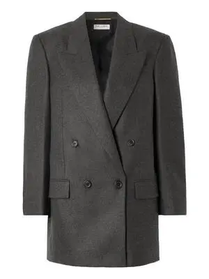 SAINT LAURENT SAINT LAURENT Double-Breasted Cashmere-Twill Blazer