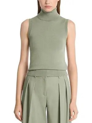 Michael Kors Cashmere Sleeveless Turtleneck Sweater - Celadon