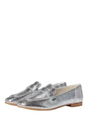 Toms TOMS Lynette Velvet Loafer Flats Silver