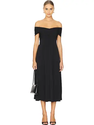 Yumi Kim Margot Off-shoulder Midi Dress - Black