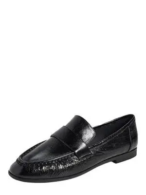 BLACK SUEDE STUDIO Arrow Loafers - Black Crinkle Leather