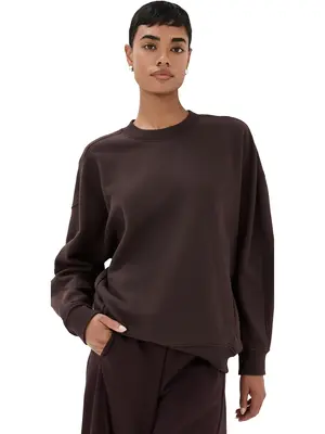 Tibi Cocoon Crewneck Sweatshirt - Brown