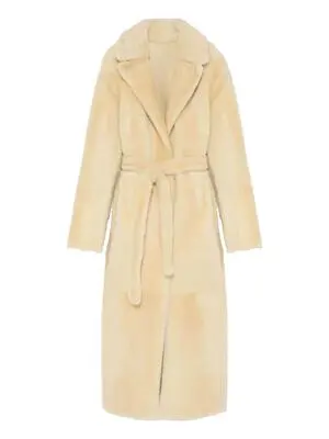 YVES SALOMON Shearling Reversible Coat - Neutrals