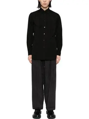 Yohji Yamamoto Chain-stitch Poplin Shirt - Black