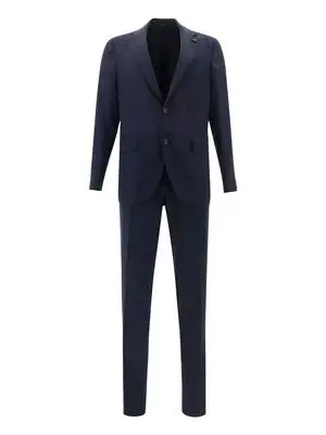 LARDINI Wool Single-breasted Suit - Blue