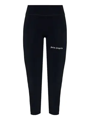 Palm Angels Logo-print Cropped Leggings - Black
