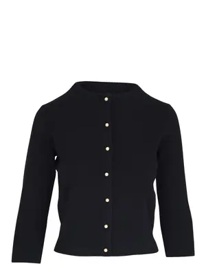 Vince Round-neck Cardigan - Black