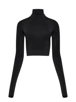 Balenciaga Cropped Turtleneck - Black