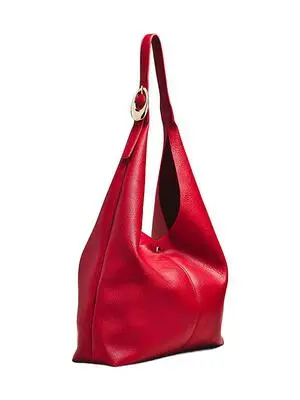 Anthropologie The Love Knot Slouchy Buckle Bag - Red