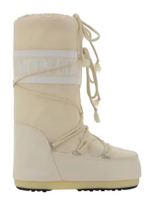 Moon Boot Lace-Up Boots Yellow Cream