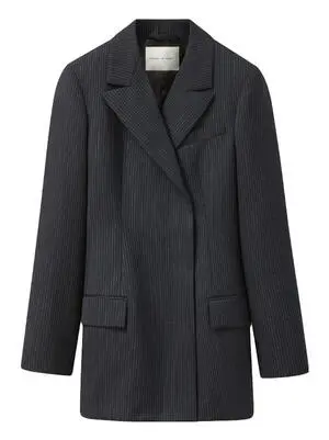 Veronica De Piante Stella Jacket In Wool, Navy Pinstripe Navy