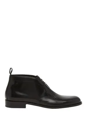Giorgio Armani Bull Leather Chukka Boots - Black
