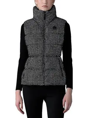 Mackage Chaya Flocked Light Down Vest - Black/white