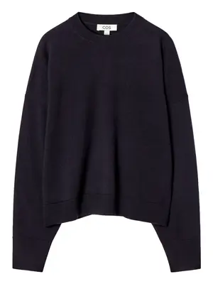 Cos Merino Wool Crew-Neck Jumper Blue