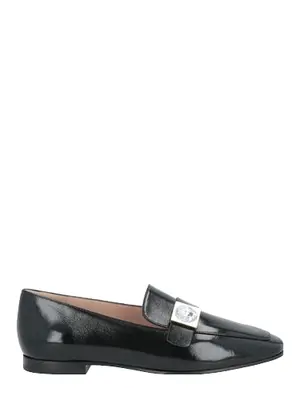 Emporio Armani Patent Leather Loafers With Crystals - Black