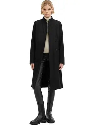 ALLSAINTS Sidney Wool Cashmere Blend Tailored Coat - Black