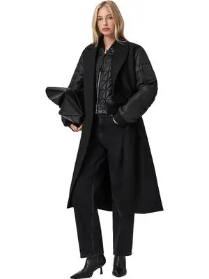 ALLSAINTS AllSaints Paulah Wool-Blend Coat Black