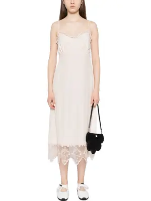 Simone Rocha Lace-trim Slip Dress - Neutrals