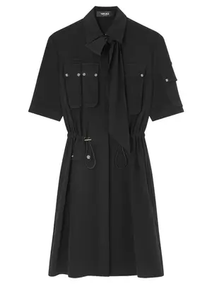 VERSACE Versace Lavalli�re Silk Cargo Shirt Dress