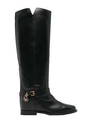 VIA ROMA 15 Logo-charm Boots - Black
