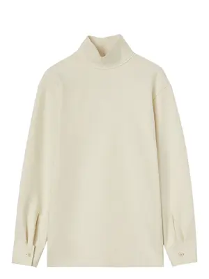 JIL SANDER High-neck Wool Top - White