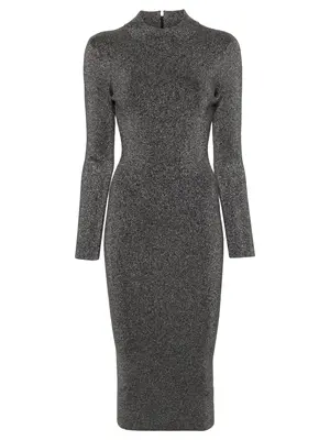 Michael Kors Lamé Midi Dress - Black