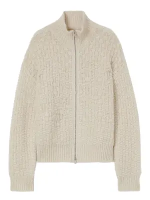 JIL SANDER Chunky-knit Zip-up Cardigan - White