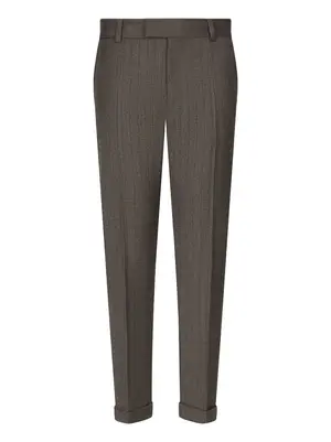 Dolce & Gabbana Pinstripe Stretch-wool Trousers - Brown