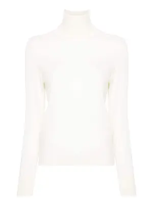 ALLUDE Fine-knit Sweater - White