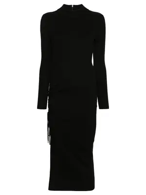 Michael Kors Ruched Midi Dress - Black